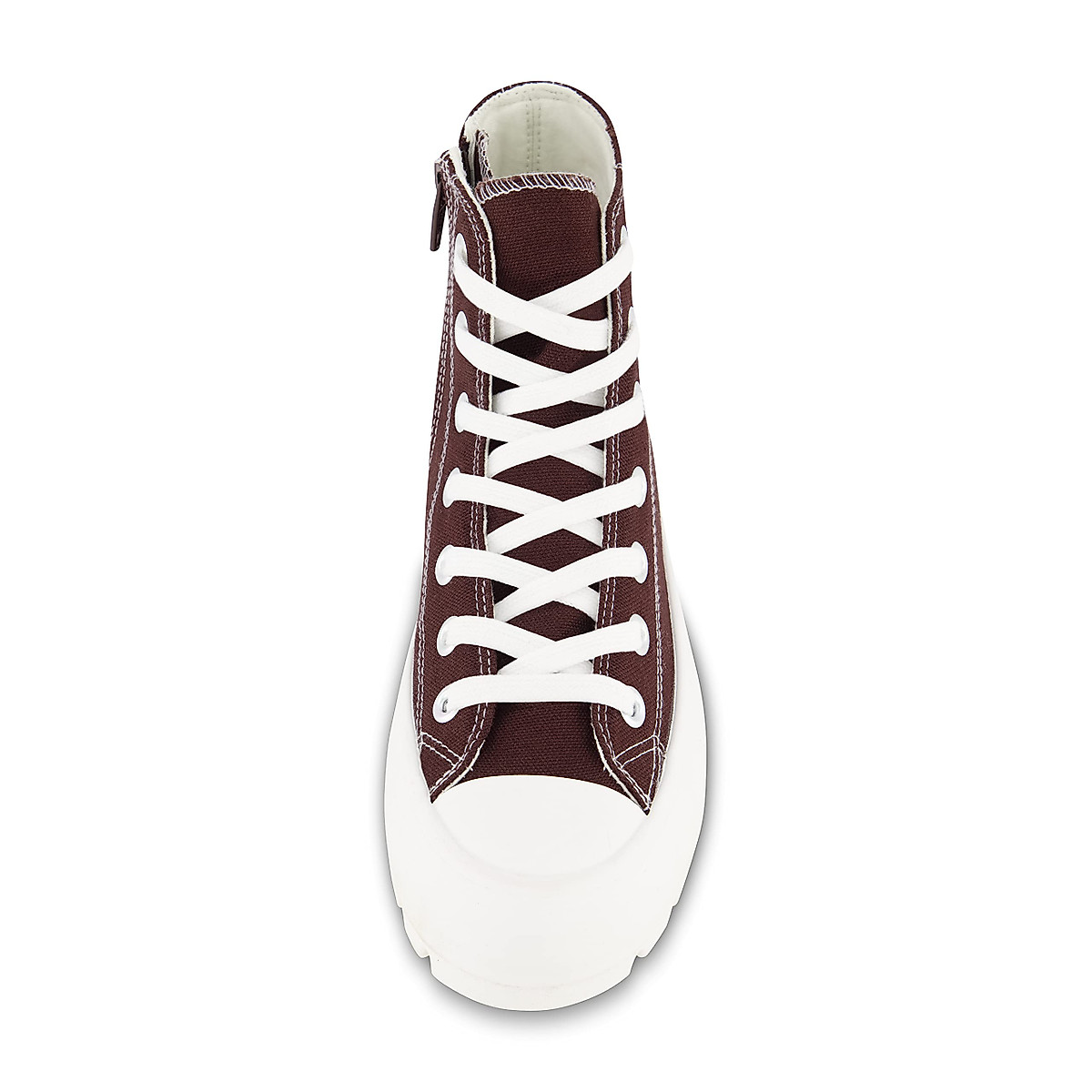 CUSHIONAIRE Women's Vespa high top Canvas Sneaker +Memory Foam and Side Zipper, Chocolate 9 W
