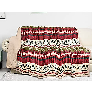 Catalonia Christmas Sherpa Throw Blanket, Xmas Theme Throws for Couch Bed, Plush Blanket | Super Soft, Warm, Fluffy, Comfy, 60x80 inches