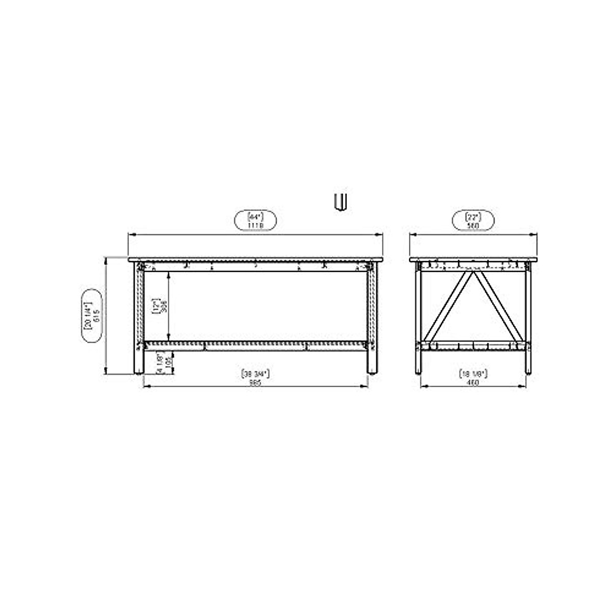 Linon Home Dcor Linon Home Decor Titian Coffee Table, 44.02"w x 21.97"d x 20"h, Antique Tobacco