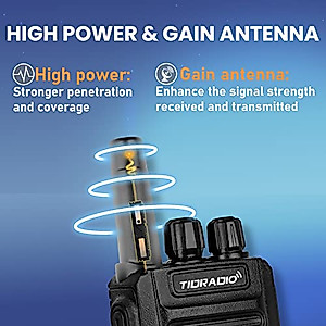 TIDRADIO TD-777Pro Walkie Talkies for Adults,2 Way Radios Walkie Talkies Long Range with earpiece and mic Set, Handfree, 2200mAh Battery and USB-C, for Restaurant School Church Business (10 Pack)