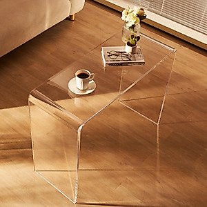VEVOR Acrylic Console Table, Clear Acrylic End Table, Transparent Acrylic Side Table 38.2x15x29.3 inch, for Foyer, Living Room, Dining Room
