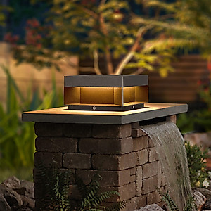 MVBT Outdoor Modern Post Light, 7.9" LED Column Pillar Lamp Fence Deck Cap Lights Waterproof Hard Wired Lantern 3000K Luxury Landscape Lighting for Patio Driveway Posts Garden Yard Decoration