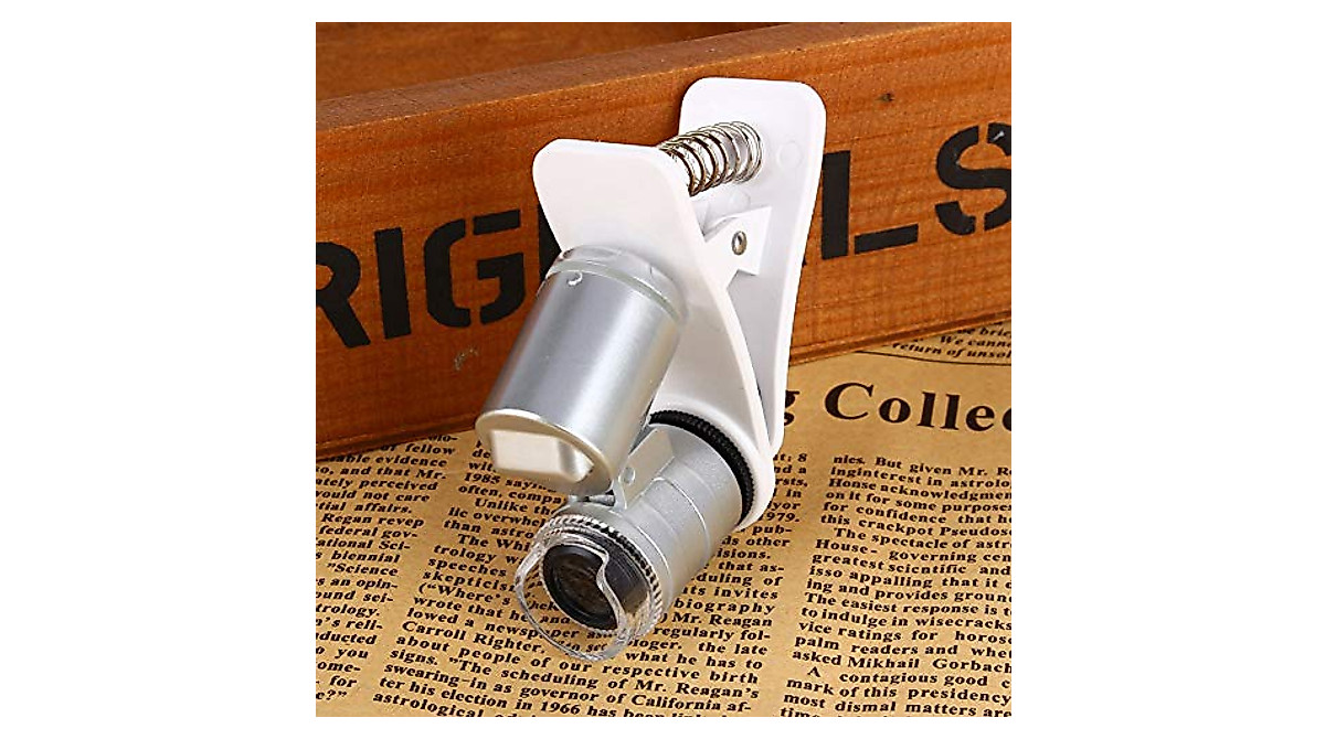 60X Smartphone Magnifier with LED & UV Banknote Detection