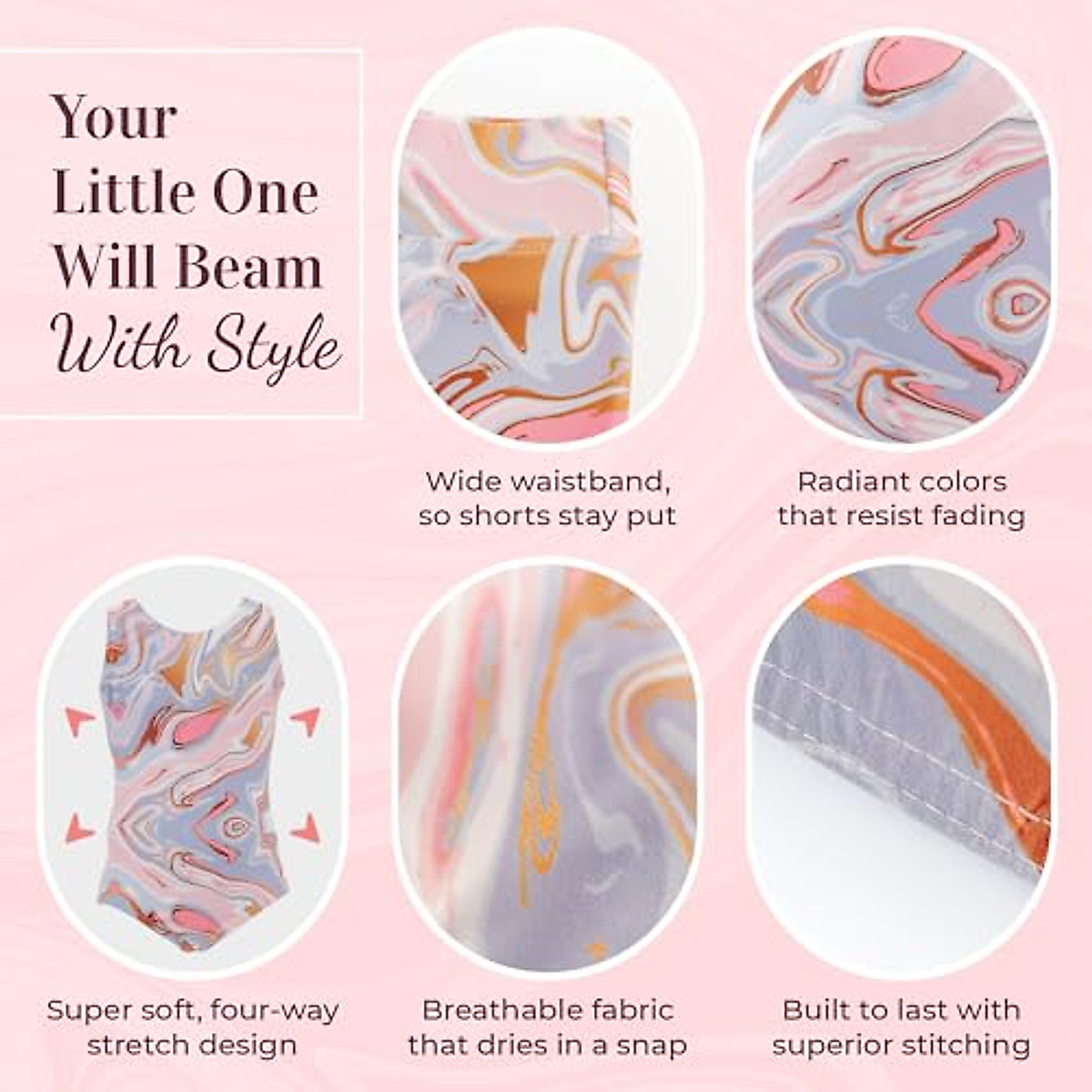 Dancina Girls Gymnastics Outfit Leotard Size 10 Pink Gold