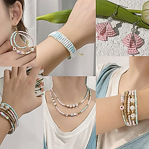 Niziky 1000PCS Mixed Glass Seed Beads, 1.5-4.5mm Green Tube Loose Glass Bugle Beads for Jewelry Making, Bracelet Making