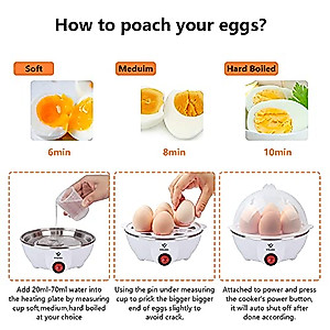 VIGIND Electric Egg Cooker Boiler Maker Soft, Medium or Hard Boil, 14 Egg Capacity Two Layer Egg Maker,Egg Steamer,With Automatic Shut Off, Egg Slicer And Stainless Steel Bowl included,Noise Free