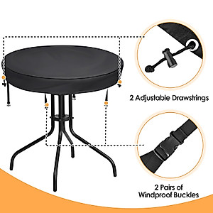 TOHONFOO Round Coffee Table Cover - Waterproof Anti-UV Round Patio Table Cover - Fits Round Outdoor Table Up to 22-24 Inch