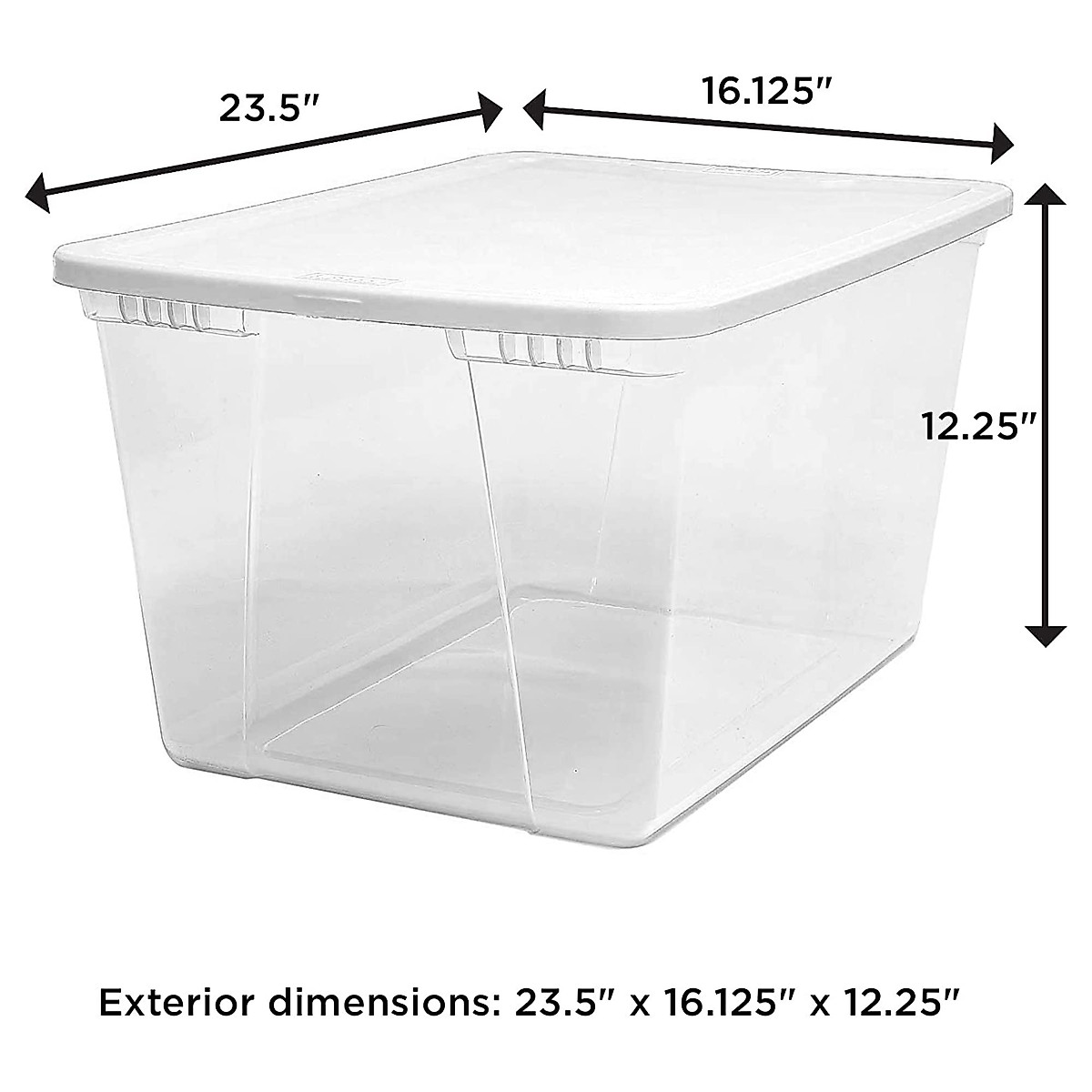 HOMZ 56 Quart Snaplock Clear Plastic Storage Tote Container Bin with Secure Lid and Handles for Home and Office Organization (4 Pack)