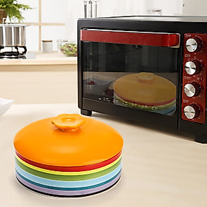 Lyellfe Ceramic Tortilla Warmer, 8.5 Inch Colorful Tortilla Server Keeper Container with Lid, Hold up to 12 Tortillas, Great for Taco Tuesday Night, Mexican Party, Microwave and Oven Safe