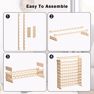sogesfurniture Floor Wine Racks, Stackable Modular Wine Rack Large Wine Storage Rack Free Standing Solid Natural Wood Wine Holder Display Shelves, (Natural, 10 X 10 Rows (100 Slots)), BHUS-BY-WS100