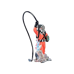 Mairuker Action Aquarium Ornament Diver with Hose Live Action Aerating Aquarium Air Bubbler Fish Tank Decorations [Orange]