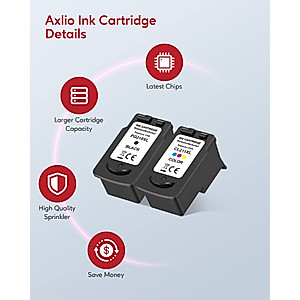 Axlio PG-210XL/CL-211XL Ink Cartridges Compatible Replacement for Canon 210 211, Remanufactured 210XL 211XL Ink Combo Pack Use to Canon MP495 MP280 MP490 MP480 MP270 MP240 MX420 MX410 MX350 (2 Pack)