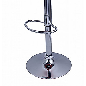 Ergonomic Design Bar stool Adjustable Hydraulic 360 Degree Swivel Stable Steel Frame Hight Density Cushion Seat Kitchen Dining Chair Pub Stool - Set of 2 White #1953