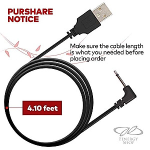 FENERGY SHOP Replacement DC Charging Cable | USB Charger Cord - 2.5mm (Black) - Fast Charging