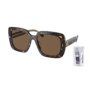 Tory Burch TY7193U 172873 56MM Dark Tortoise/Dark Brown Square Sunglasses for Women + BUNDLE With Deisgner iWear Complimentary Eyewear Kit