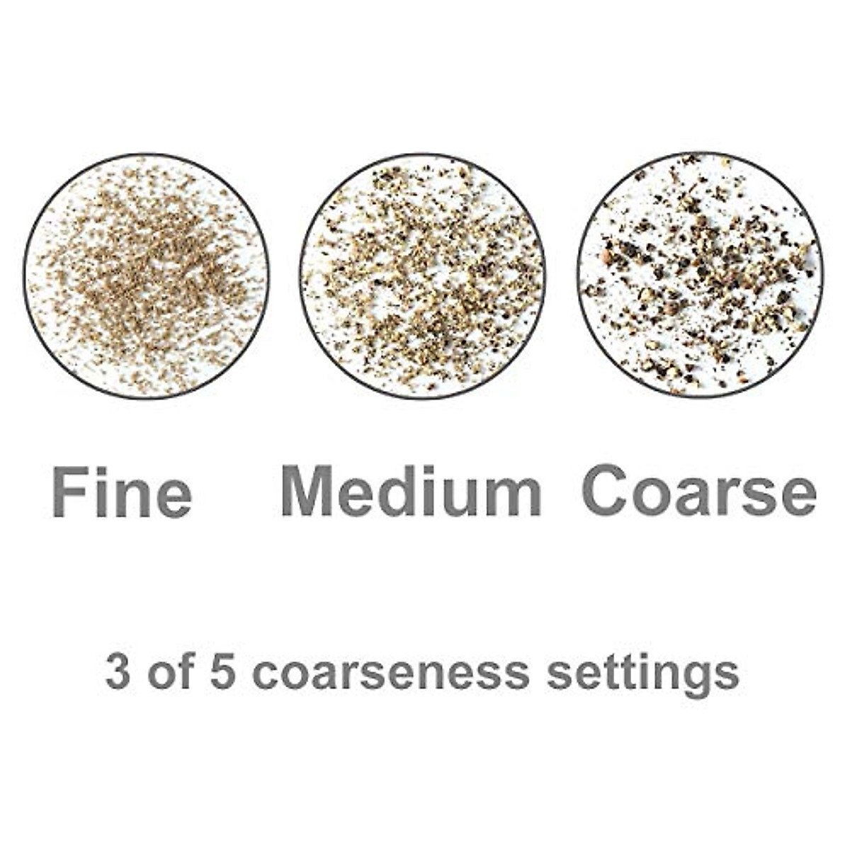 Electric Gravity Salt and Pepper Mill Set of 2【White Light】- Battery Operated Automatic Salt and Pepper Mills with Light,Adjustable Coarseness,One Handed Operation,Cleaning Brush,Black by AmuseWit