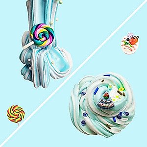 15 Pack Dual Color Slime Toy - Butter Slime with Cake Charms Included,Super Soft & Non-Sticky,Educational Stress Relief Toy,Birthday Gifts for Girl and Boys.
