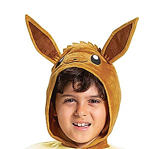 Eevee Pokemon Kids Costume, Official Pokemon Hooded Jumpsuit with Ears, Classic Size Small (4-6)