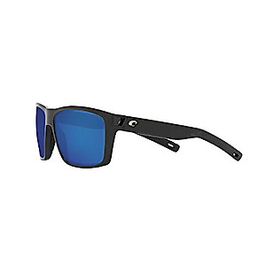 Costa Del Mar Man Sunglasses Shiny Black Frame - Blue Mirror Lenses - 60MM