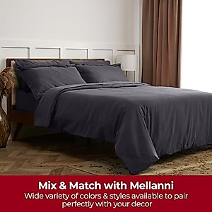Mellanni Flannel Cotton Sheets for King Size Bed - Gentle Feeling on Skin - Grey Sheets King Size - Pill, Wrinkle & Shrink Resistant - Fitted Sheet, Flat Sheet & 2 Pillowcases (King, Gray)