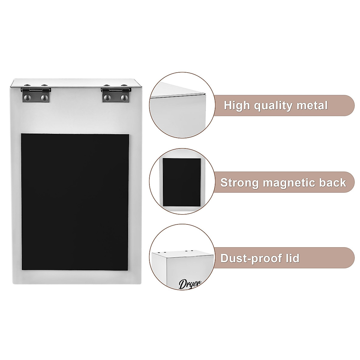 Magnetic Dryer Sheet Holder for Laundry Room Organizition ,Metal Dryer Sheet Container with lid,Dryer Sheet Dispenser,Wall Dryer Sheet Box,Fabric Sheet Holder,Laundry Detergent Sheets Dispenser