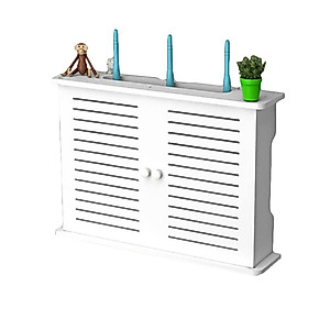 kekafu Wifi Router Storage Box Cable Management Boxes Wall Hanging Router Decorative Box, Hide Box for Router Cable Organizer Power Charger Storage Organizer Hide Box, Decorative Box