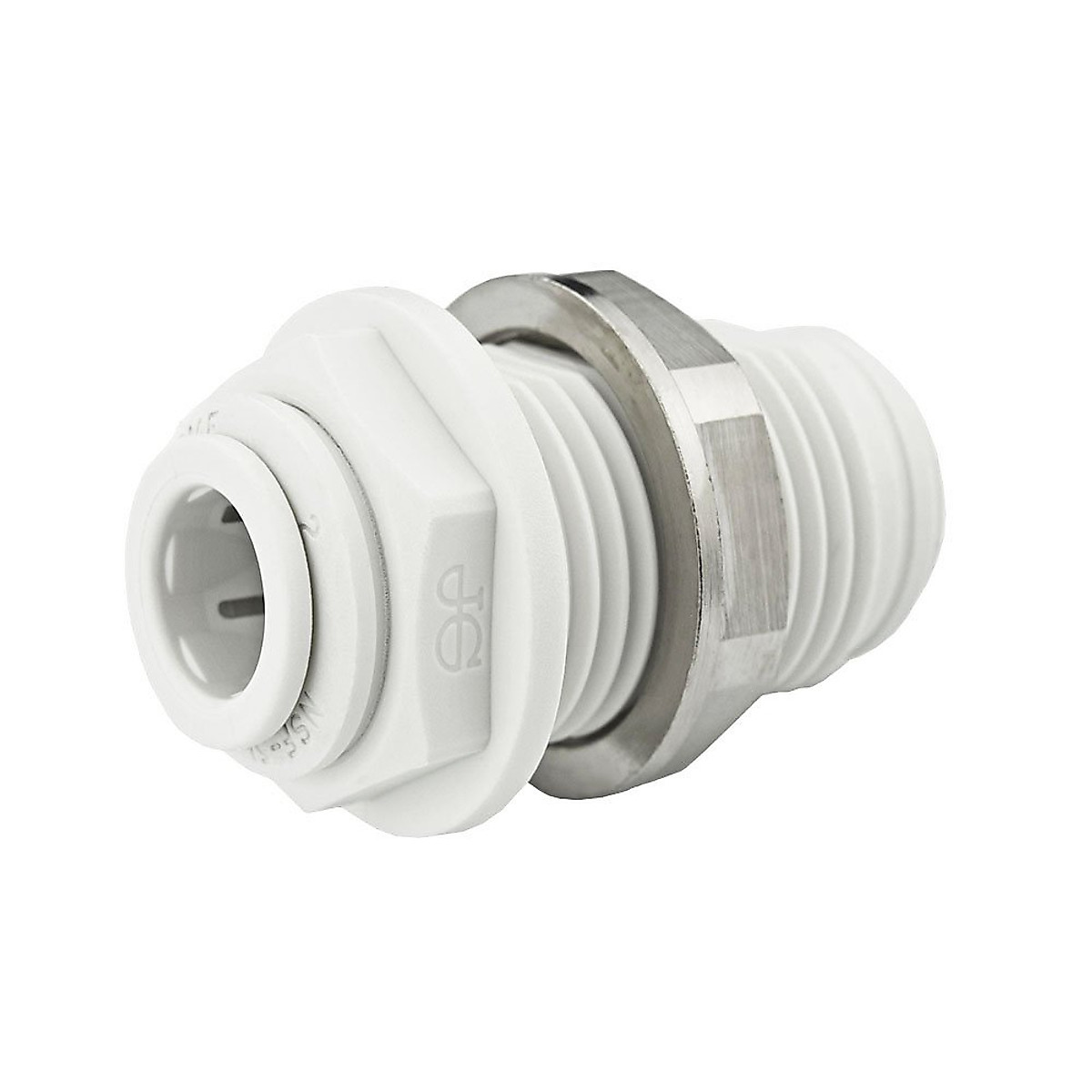 John Guest Speedfit PP1208W 1/4OD Bulkhead Union, 10-Pack