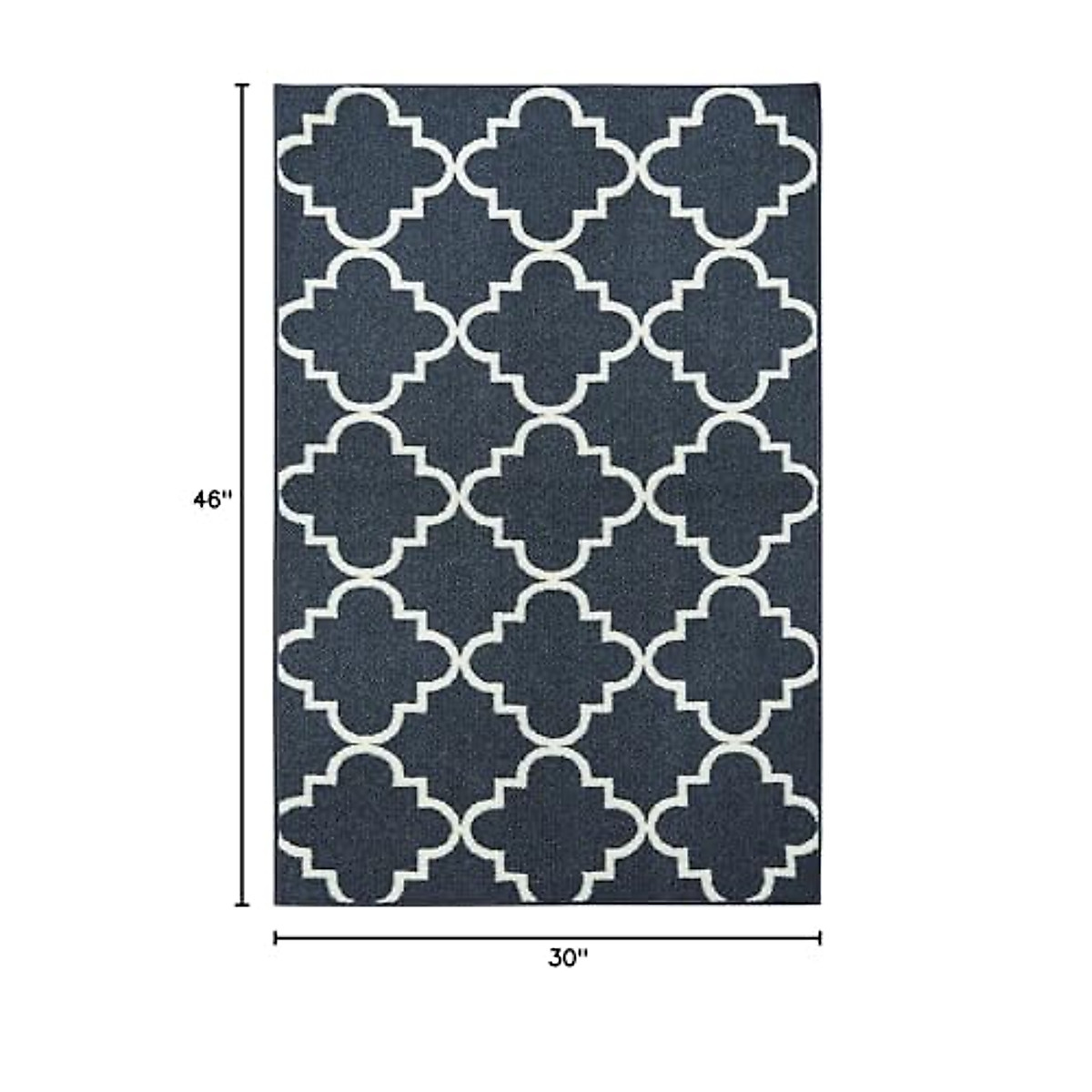 Mohawk Home Soho Fancy Trellis Geometric Lattice Printed Area Rug, 2 ft 6 in x 3 ft 10 in, Navy