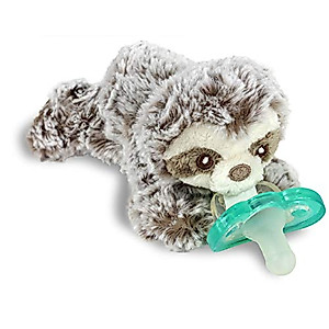 RaZbaby RaZbuddy JollyPop Pacifier Holder w/Removable Baby Pacifier - 0m+ - BPA Free - (Sloth)