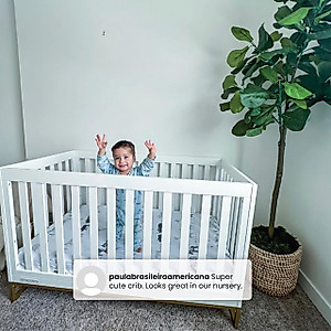 Delta Children Jade 4-in-1 Convertible Crib - Greenguard Gold Certified, Ebony/Bronze