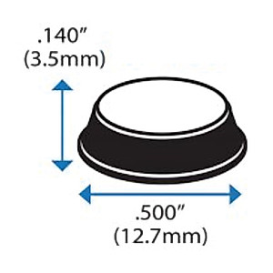 Pack of 50 Cabinet Door Bumpers - 1/2” Diameter Clear Adhesive Pads for Drawers, Glass Tops, Cutting Boards, Picture Frames, Small Furniture