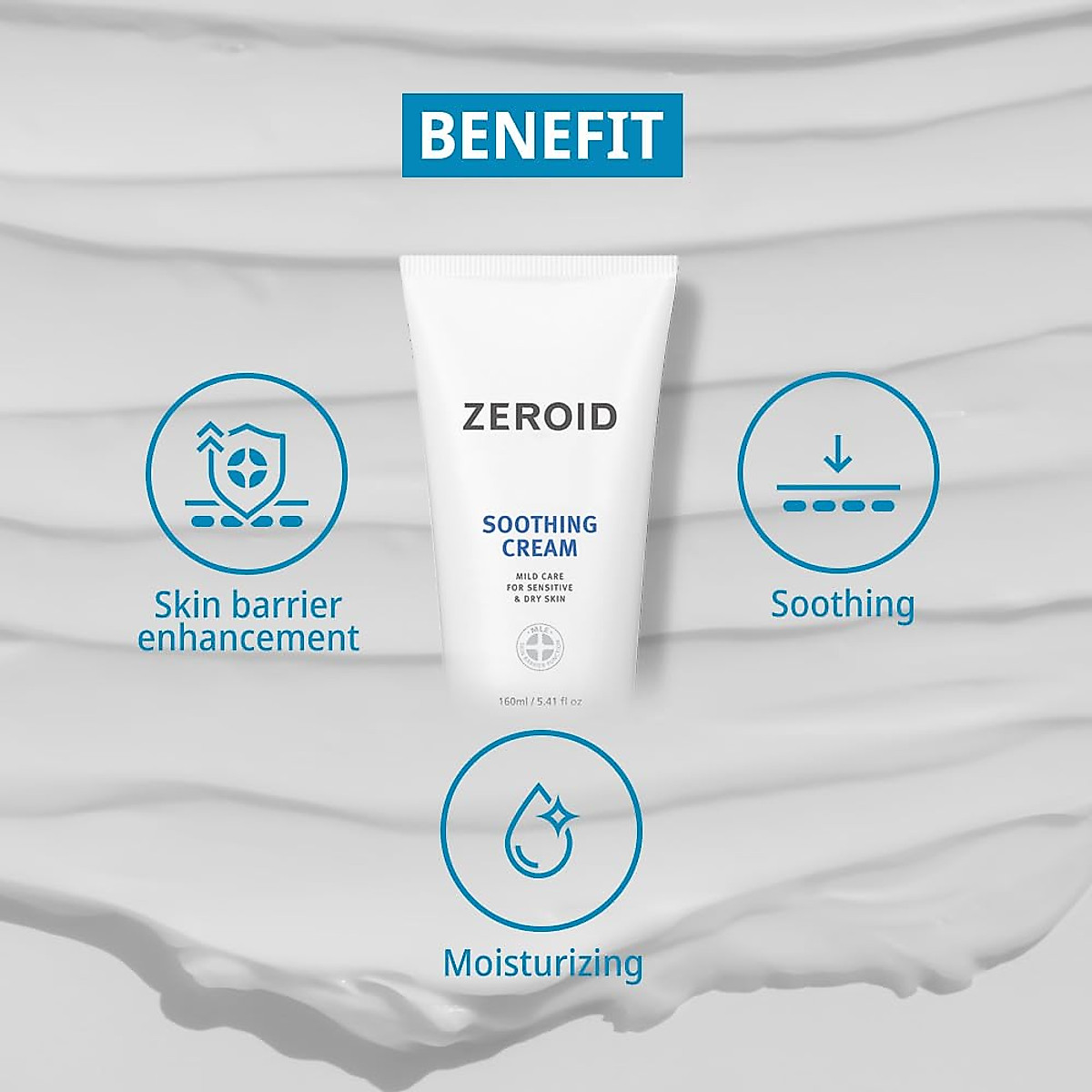 ZEROID Soothing Cream | Korean Dermocosmetic | Soothing | Calming | 2.7 Fl Oz (80ml)