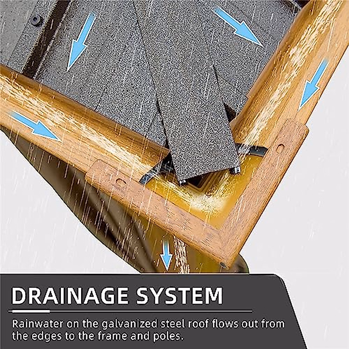 Evedy Hardtop Gazebo12X18FT,Wooden Coated Aluminum Frame Canopy with Curtains and Netting,Outdoor Permanent Metal Pavilion with Galvanized Steel Double Roof (Wood-Looking),for Patio, Deck and Lawn