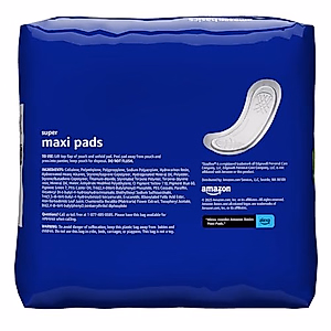 Amazon Basics Maxi Pads For Women- Thick, Super Absorbency, Unscented, 48 Count, 1 Pack (Previously Solimo)