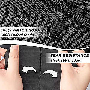 GARDRIT Patio Umbrella Cover, 600D Waterproof Patio Cantilever Umbrella Covers for 7.5-11.5 Feet Offset Umbrella, Outdoor Market Umbrellas Cover with Zipper and Rod