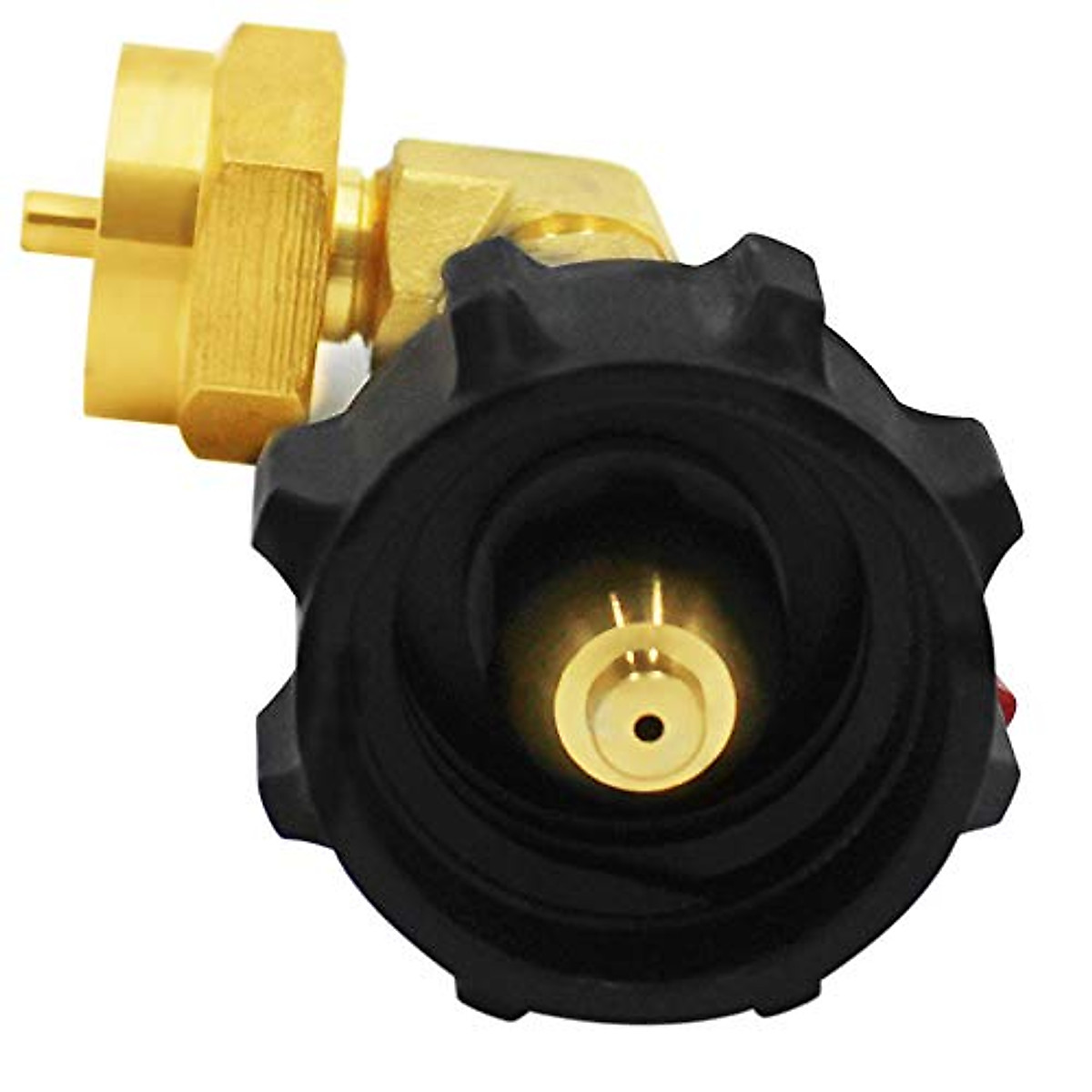 MCAMPAS Elbow Refill Adapter for 1lb Propane. Fits QCC1 Propane Tank 20 lb and 1 lb. Tank Throwaway Disposable Bottle Propane Refillable Gas. Propane Fitting Adapter Valve with On/Off Control Valve