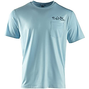 Salt Life Mens Tuna Brigade Long Sleeve Performance Shirt, Sky Blue Heather, XX-Large US
