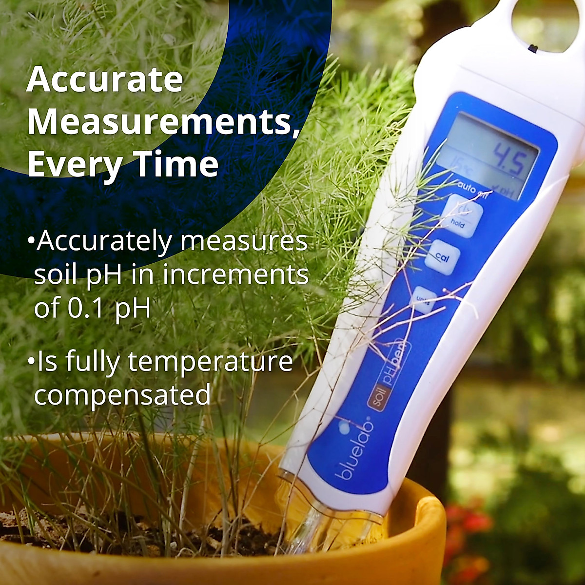 Bluelab PENSOILPH Soil pH Pen, Digital Meter and Water Test Kit, Also Used for Coco and Rockwool with Easy Calibration for Hydroponic System and Indoor Plant Grow, Clear