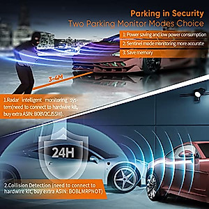 HUPEJOS V7PRO 3 Channel Dash Cam with 5GHz WiFi GPS, 4K Car Camera，128GB Card,4K Front+1080P Left or Right, 1440P+1080P+1080P Dash Camera for Cars, IR Night Vision,24 Hours Radar Detection