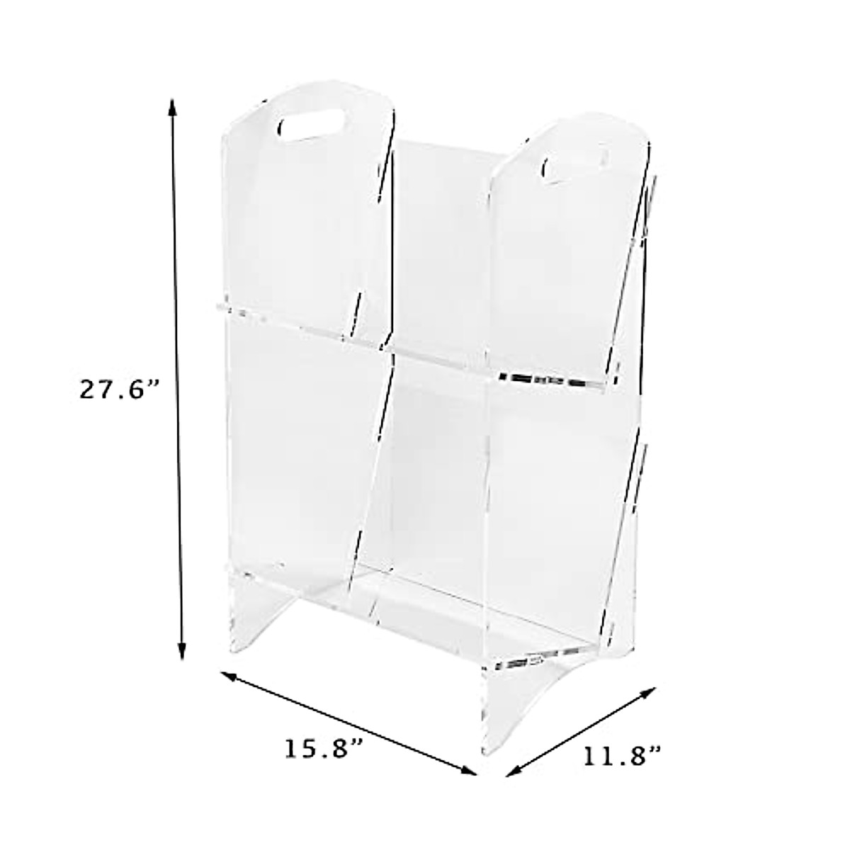 Mouchoi Acrylic Bookcase, Corner Bookshelf, Acrylic Tabletop Display Shelf, Modern Clear Display Stand, Sturdy Storage Shelf, 2 Tier