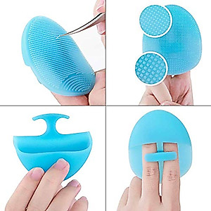 INNERNEED Super Soft Silicone Face Cleanser and Massager Brush Manual Facial Cleansing Brush Handheld Mat Scrubber For Sensitive, Delicate, Dry Skin (Pack of 4)