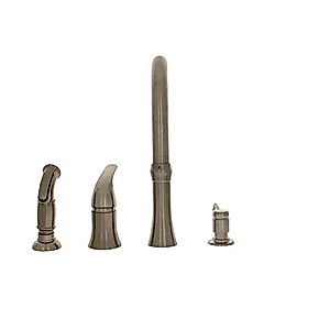 MR Direct 710-bn Brushed Nickel 4-Hole Single-Handle Standard Kitchen Faucet with Side Spray and Soap Dispenser