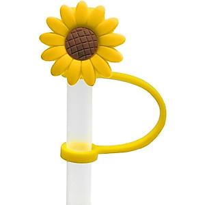 Sunflower Straw Plug Reusable Splash Proof Plugs Kitchen Tool Straw Tips Cover Silicone Cup Accessory Drinking Dust Cap Drinking Straw Dispensers
