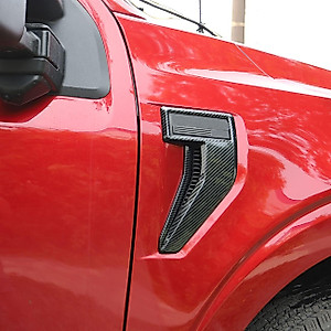 Korlot Carbon Fiber Side Vent Fender Badge Emblem Cover Trims Accessories fit for Ford F150 2021+ for 2023 F250 F350 Super Duty