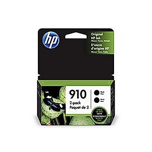 HP 910 | 2 Ink Cartridges | Black | Works with HP OfficeJet 8000 Series | 3JB40AN