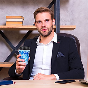 6 PCS Reusable Iced Coffee Cup Sleeves Mandala Flower Style Cup Cover Coffee Cup Neoprene Insulator Sleeves Suitable for Hot Cold Coffee or Ice Drink for 16-32oz Coffee Beverage Milk Cold Hot Drinks