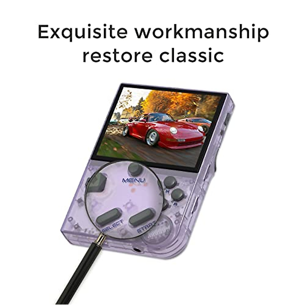 RG35XX Handheld Game Console 3.5 Inch IPS Screen Linux System Retro Video Games Consoles Portable Pocket Video Player 5000+ Games (Purple Transparent)