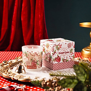 ROMIIE ZOI Christmas Scented Jar Candle - 6oz Soy Wax Candle - Candy Cane Infused with Peppermint Candy Cane Aroma - with Beautiful Keepsake Box Special for Christmas/Holiday Gifts