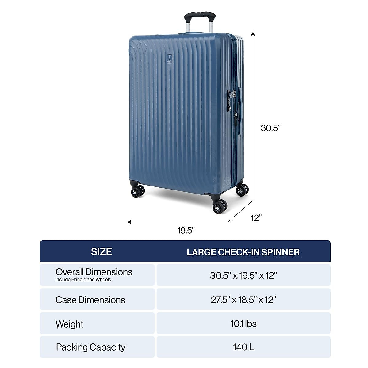 Travelpro Maxlite Air Hardside Expandable Checked Luggage, 8 Spinner Wheels, Lightweight Hard Shell Polycarbonate Suitcase, Champagne, Checked Large 28-Inch