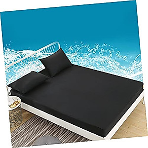 KICHOUSE Machine Washable Mattress Cover Pure Color Piss Mat Mattress Supplies King Size Bed Cover Gooseneck Cell Phone Holder Twin Mattress Incontinence Bed Cover Mattress King Size Black